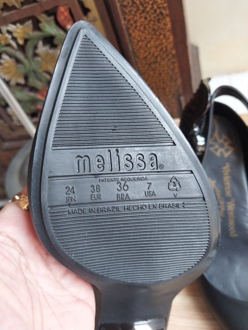 vivienne westwood x melissa wing heel matte black, Fesyen Wanita ...