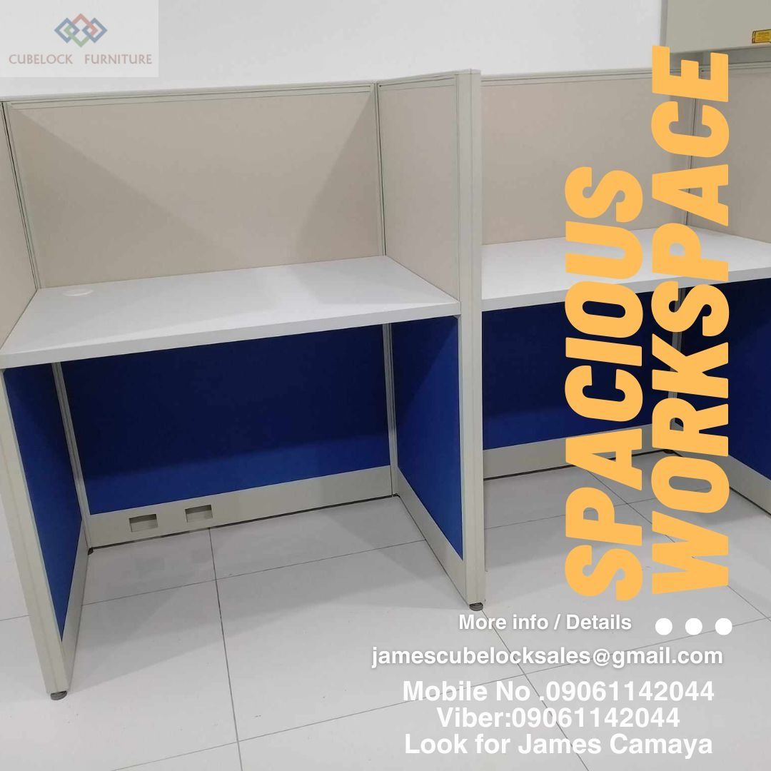 Workstation Cubicle 2 Tone Design Full Fabric, Furniture & Home Living ...