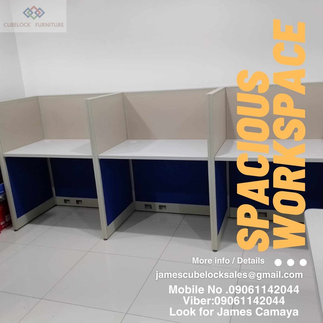 Workstation Cubicle 2 Tone Design Full Fabric, Furniture & Home Living ...