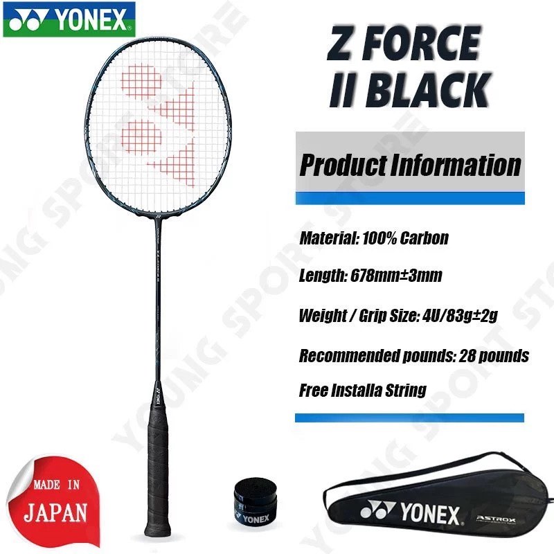 Yonex z force II. (black/white), Sports Equipment, Sports & Games ...