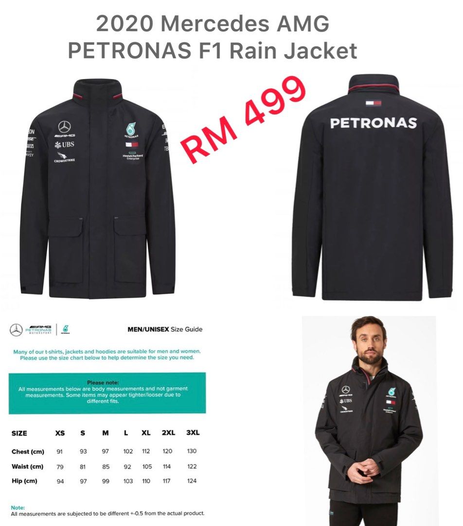 2022 Mercedes AMG PETRONAS F1 Soft shell / rain jacket, Men's Fashion ...