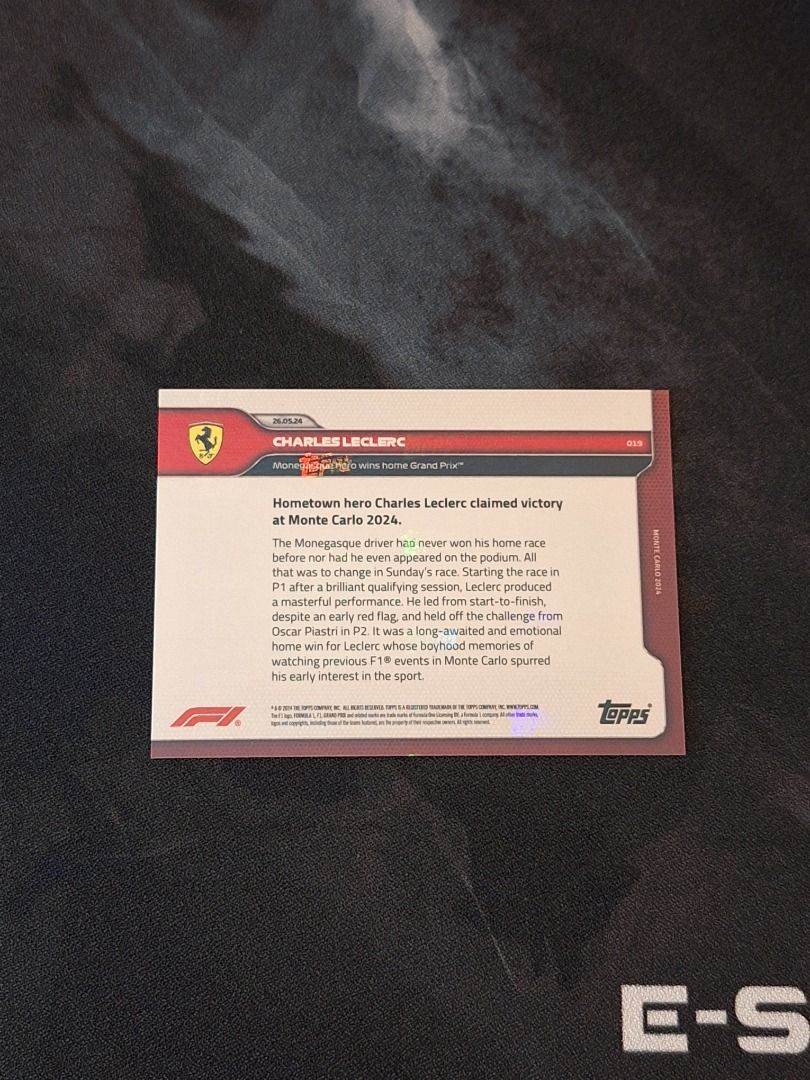 2024 F1 Topps Now #19 - Charles Leclerc # Ferrari 法拉利 Panini Formula ...