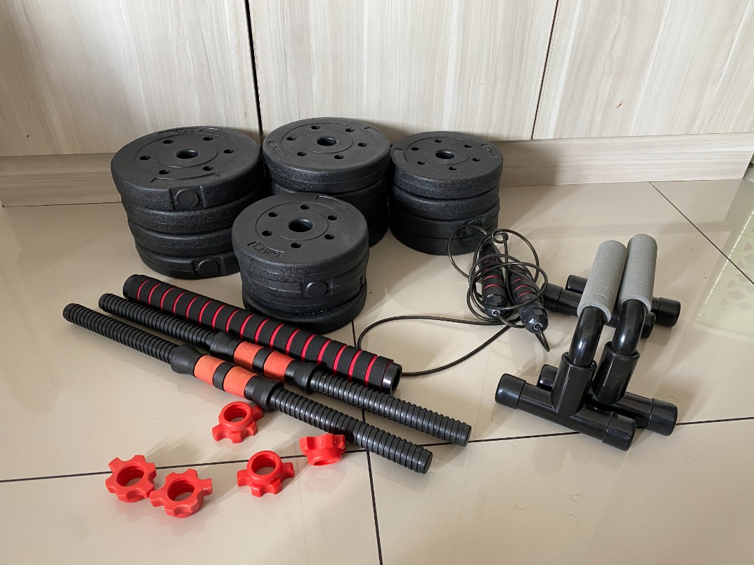 30 KG Dumbells set, Sports Equipment, Exercise & Fitness, Weights ...
