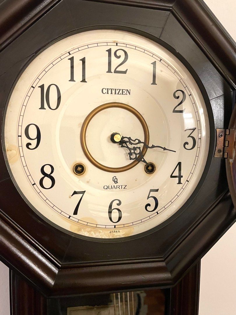 [ CLEARANCE ] Old Citizen Quartz Wooden Regulator Wall Clock No Chime ...