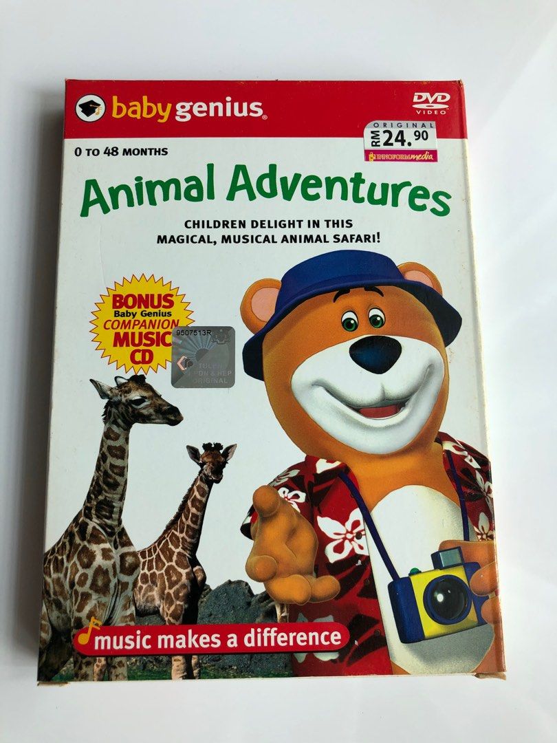 Baby Genius Animal Adventures DVD & Music CD set, Babies & Kids, Infant ...