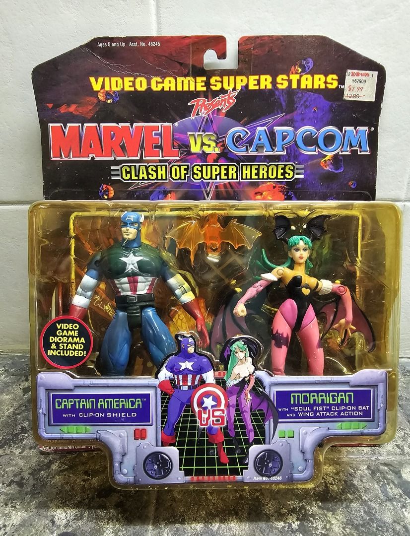 CAPTAIN AMERICA VS MORRIGAN - 1999 ToyBiz Marvel vs Capcom Clash Of ...
