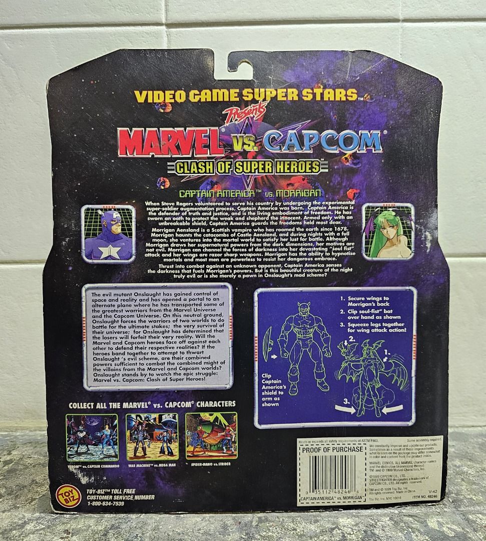 CAPTAIN AMERICA VS MORRIGAN - 1999 ToyBiz Marvel vs Capcom Clash Of ...