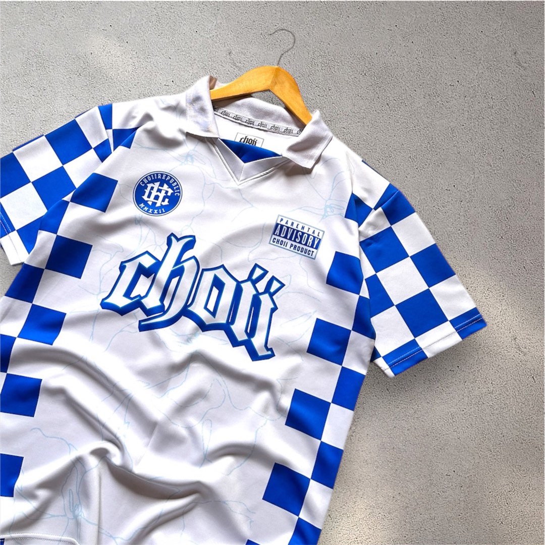 Choii Worldwide Blue Bear Retro Collar Jersey, Men's Fashion, Tops ...