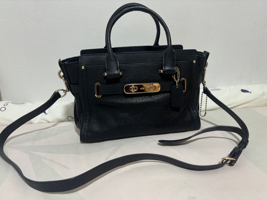 Coach Swagger 27 in black bag, Women's Fashion, Bags & Wallets, Cross ...