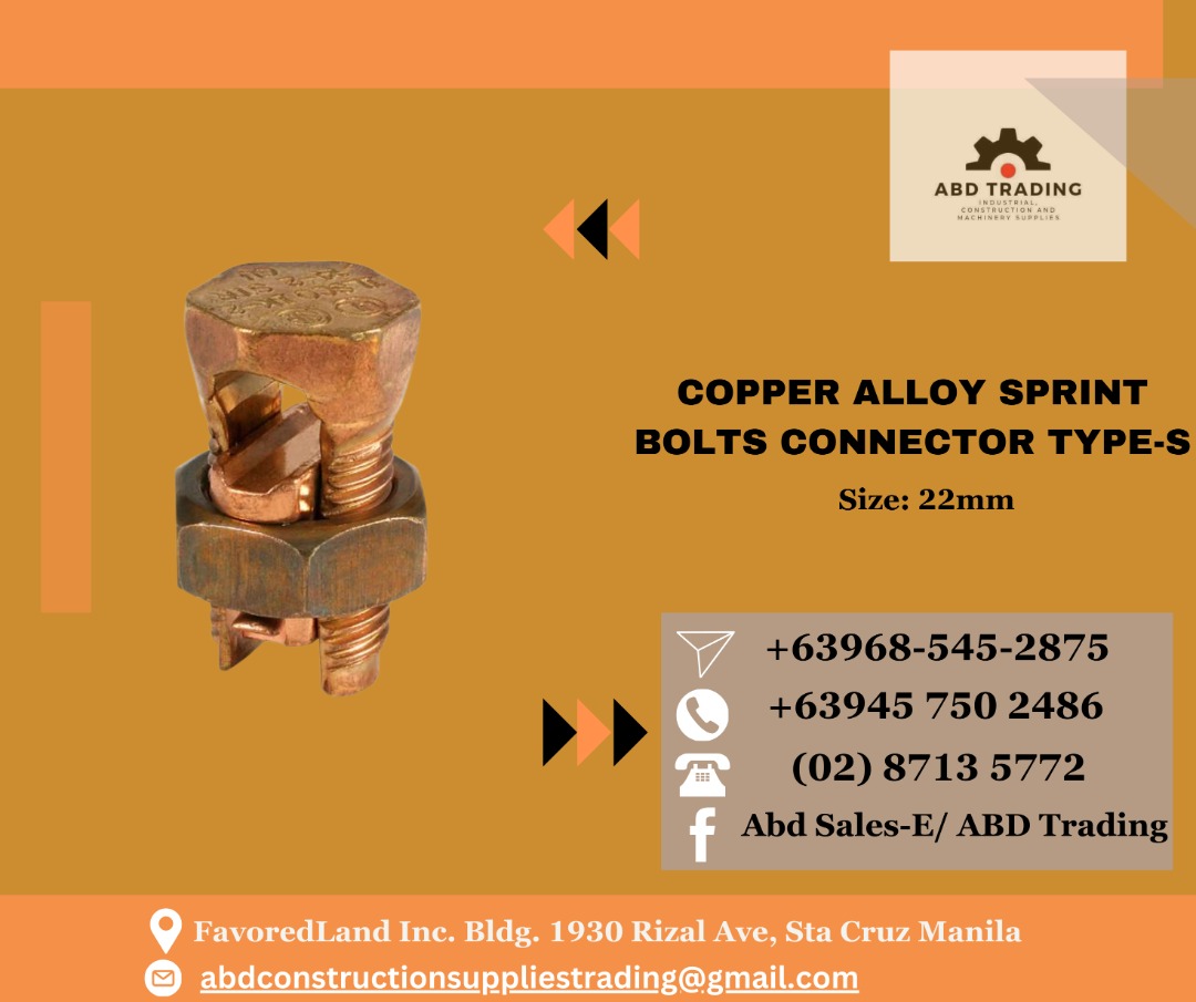 COPPER ALLOY SPRINT BOLTS CONNECTOR TYPE-S, Commercial & Industrial ...