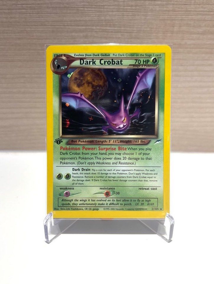 Dark Crobat 1st Edition 2/105 Neo Destiny Holo Rare Vintage Pokemon ...