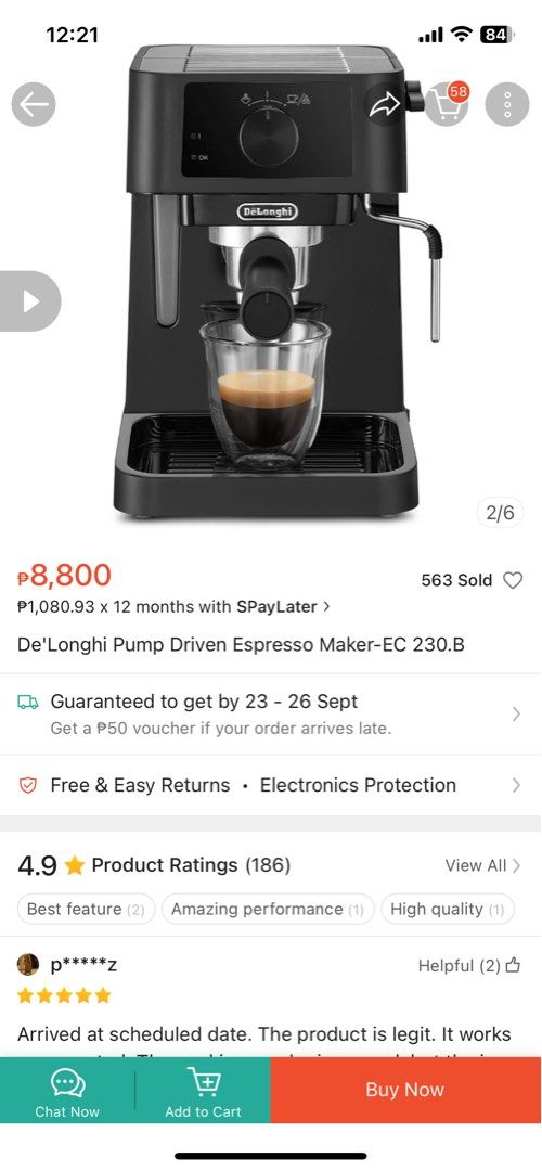 Delonghi Espresso Maker - Complete set with freebie, TV & Home ...