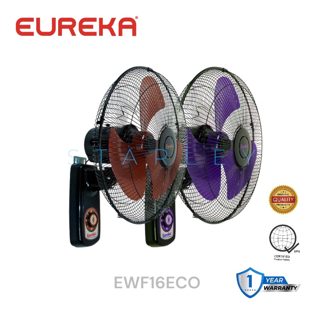 EUREKA Wall Fan 16" Wide Blade (Black Body) (EWF16ECO), Furniture ...