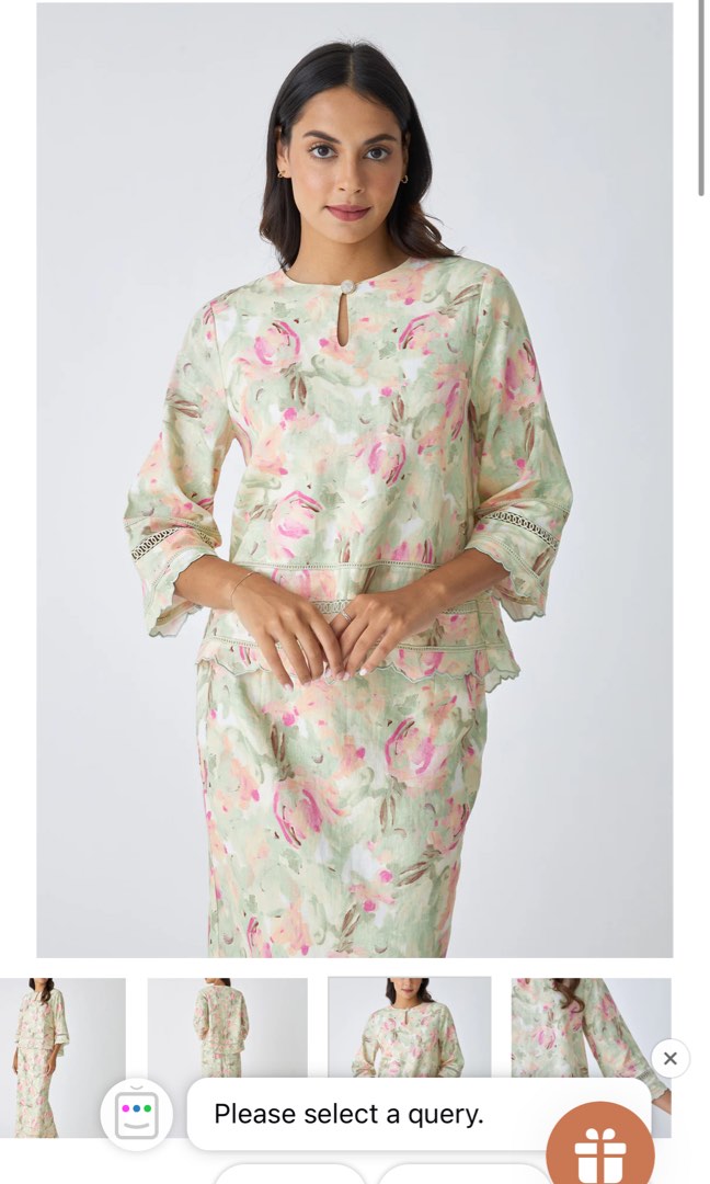 Hani Mokta Poppy kurung Kedah in moss, Women's Fashion, Muslimah ...