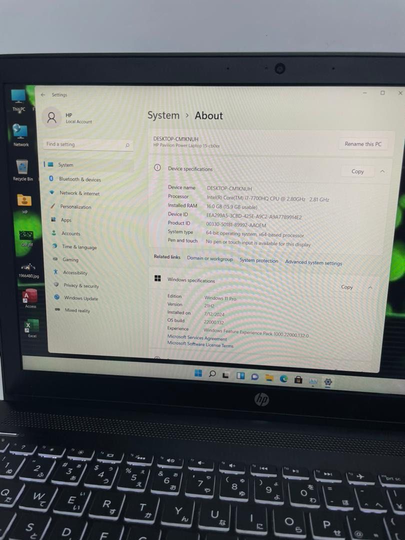 HP pavilion Gaming Processor Core i7-7700HQ Ram 16GB SSD 256GB+500GB ...