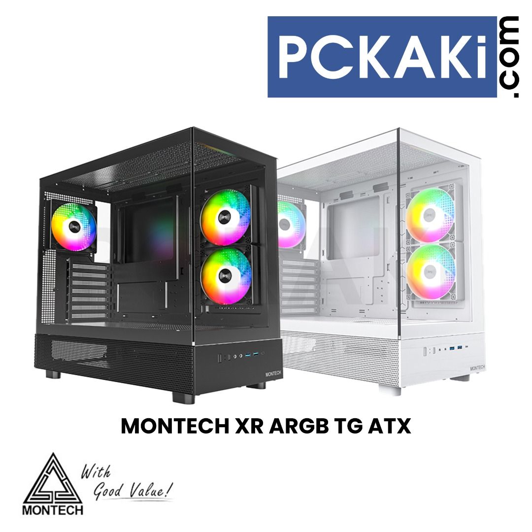 [IN STOCK] MONTECH XR ARGB TG PANORAMIC ATX 3x PRE INSTALLED ARGB FAN ...