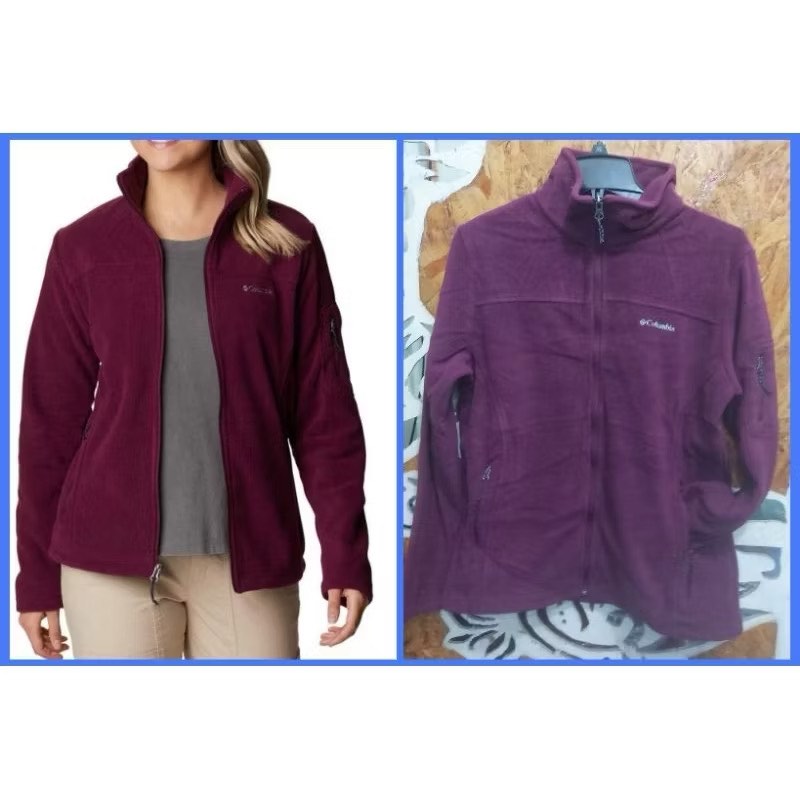 Jacket cewek full zipper Columbia, jaket gunung, Fesyen Wanita, Pakaian ...