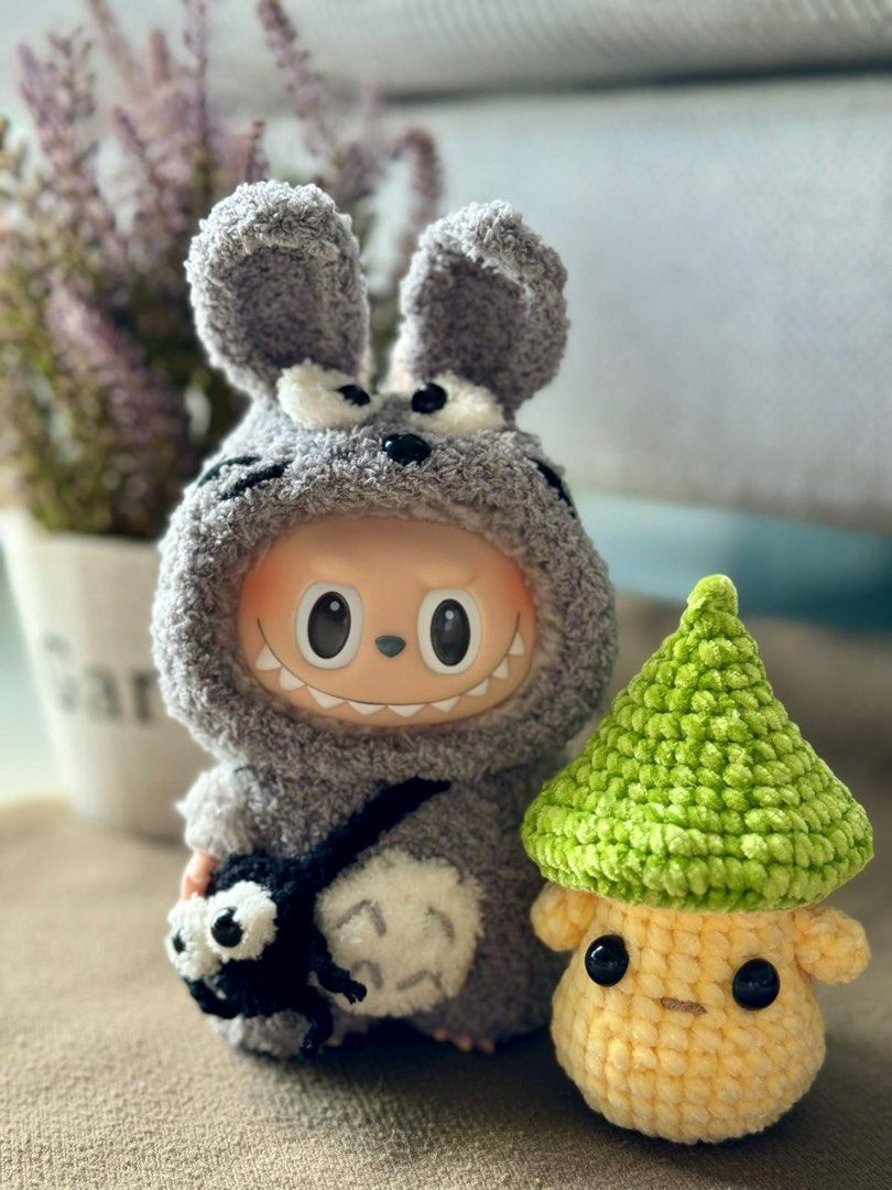 Labubu grey bunny cloth, Hobbies & Toys, Stationery & Craft, Handmade ...