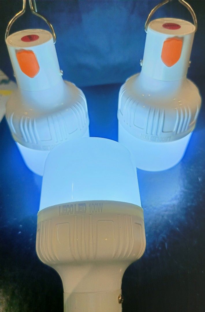 LECO Rechargeable LED Light Bulb x 3pcs (100w), Furniture & Home Living ...