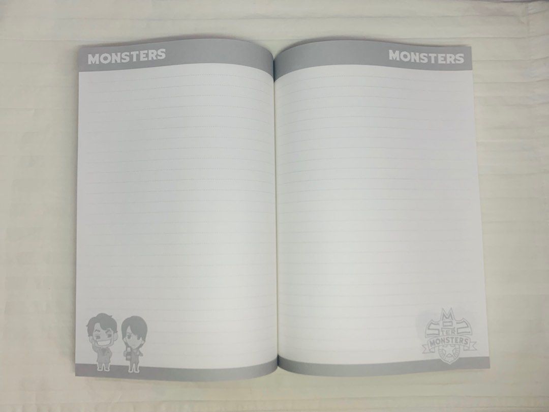 MONSTERS Script-style Notebook & Stickers, Hobbies & Toys, Stationery ...