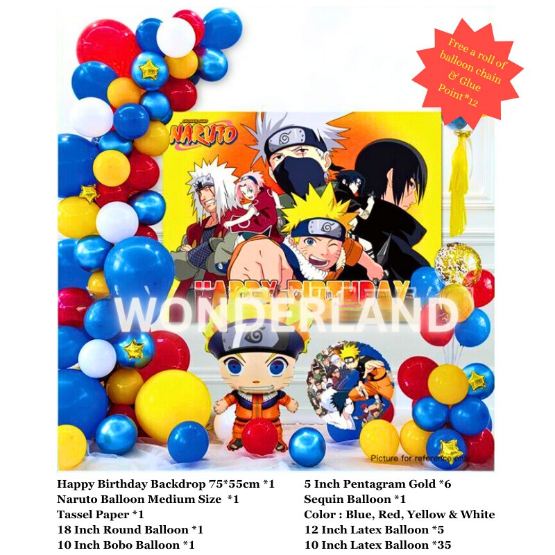 Naruto Balloon Set Kids Birthday Party Balloon Decoration Balloon Party Naruto Belon Hari Jadi ...