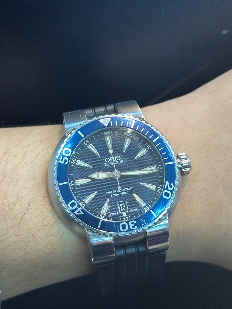 Oris Divers Date Blue Dial Mens Watch, Luxury, Watches on Carousell