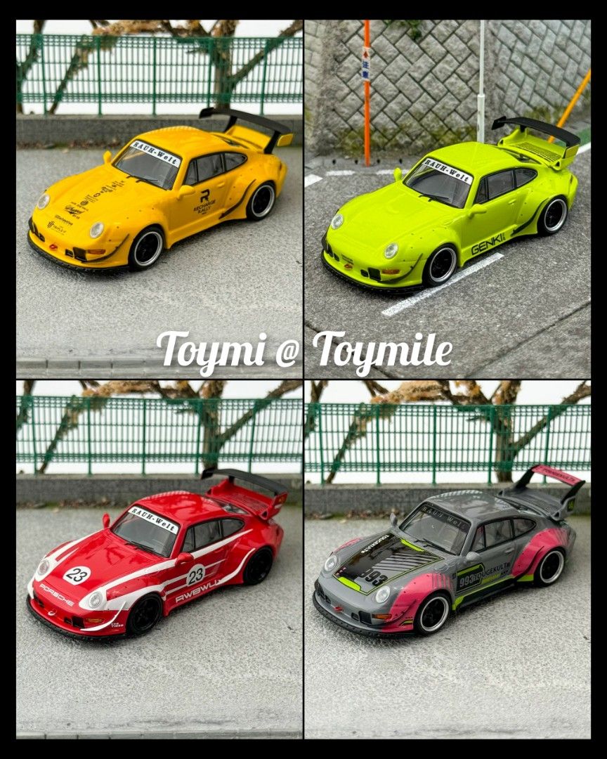 Preorders 1/64 OEM RWB 993 WU Genki Green Yellow Red Gray, Hobbies ...