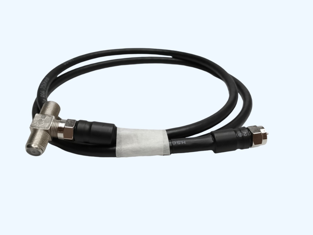 RG6 COAXIAL CABLE with F CONNECTOR MALE to 2-WAY FEMALE SPLITTER HIGH ...