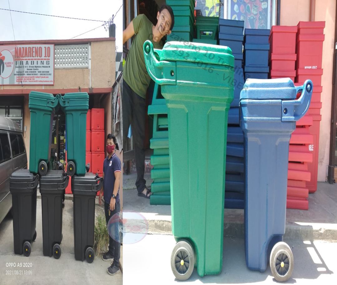 Roller king Trash bin w/wheels 150Liters 555, Furniture & Home Living ...