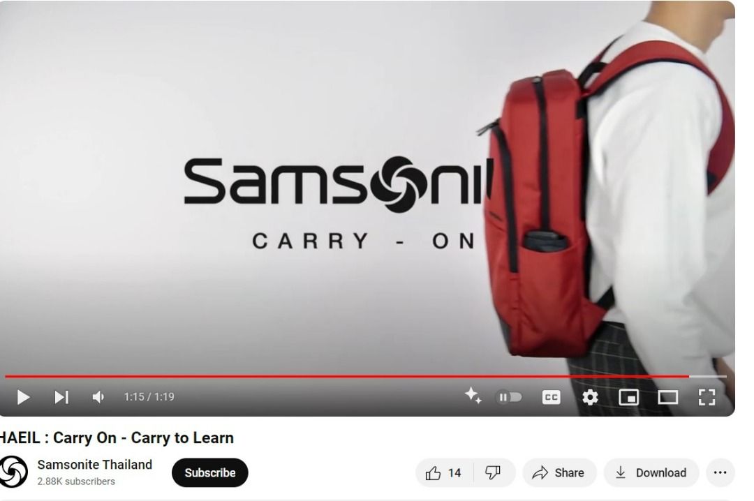 SAMSONITE RED HAEIL BLACK Laptop BACKPACK bag 15.6 INCH, Men's Fashion ...