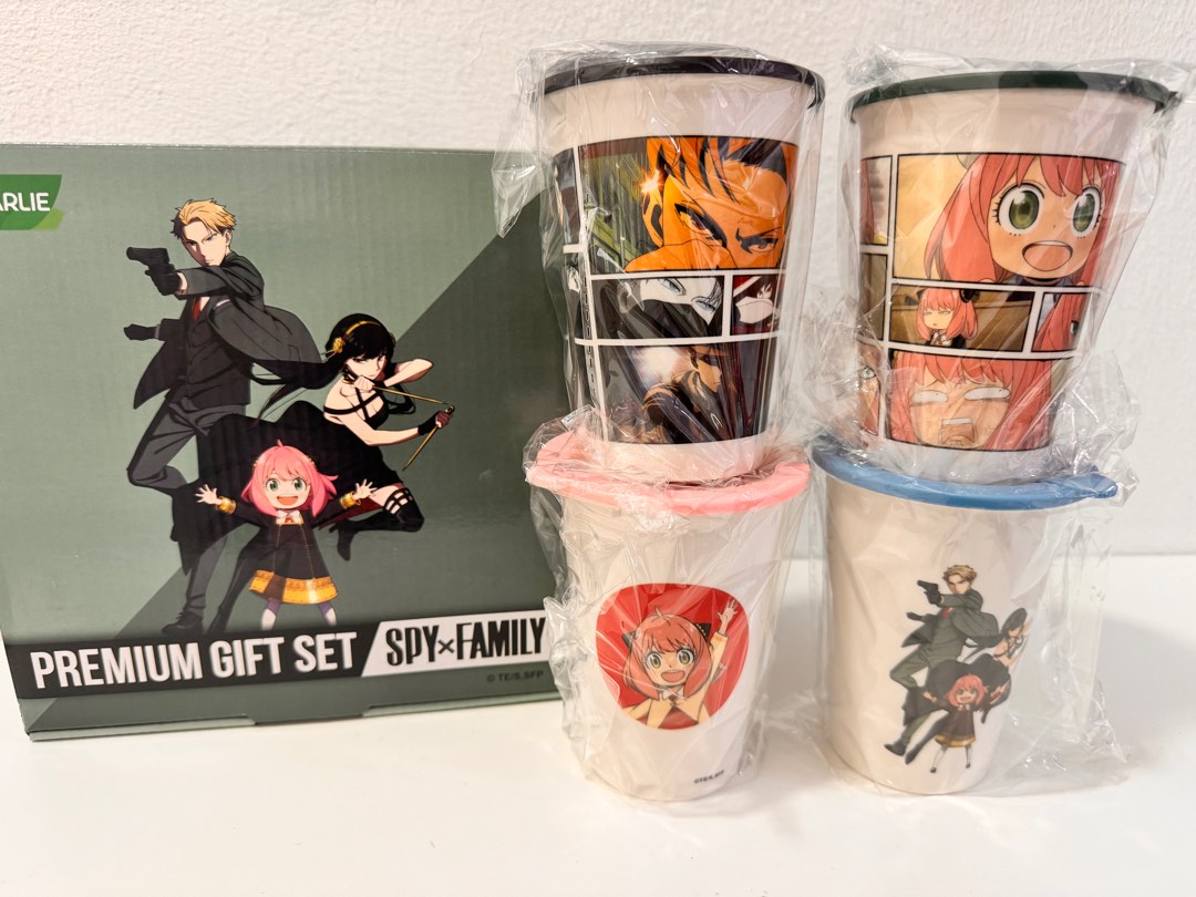 Spy X Family Ceramic Cup (Set of 4 with Cover), Hobbies & Toys ...