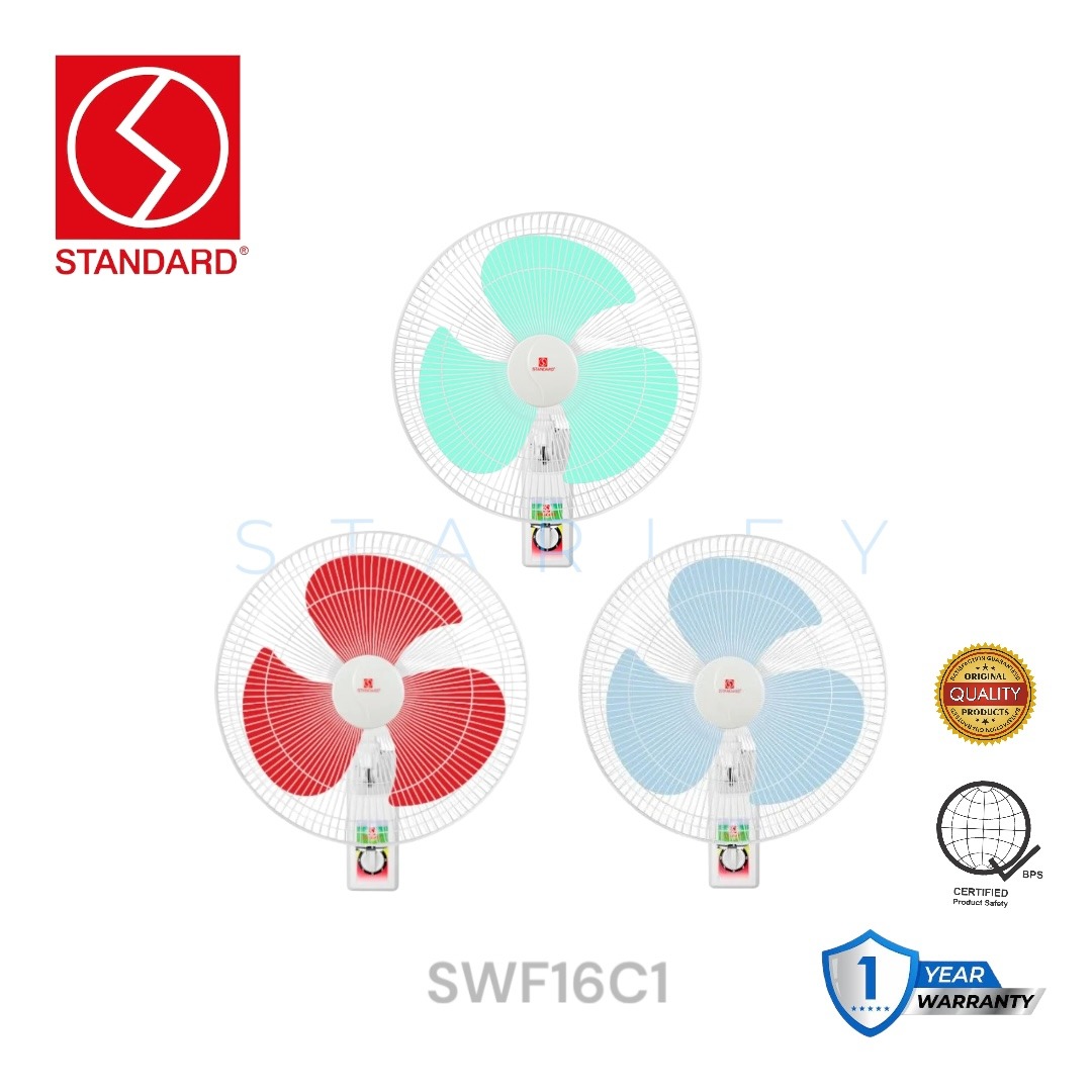 STANDARD Wall Fan 16" Wide Blade (SWF16C1), Furniture & Home Living ...
