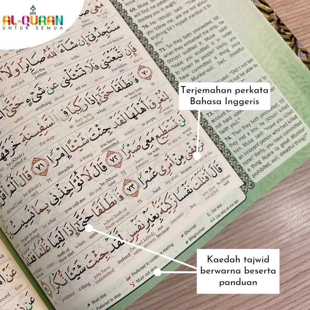 THE NOBLE QURAN SIZE A5, B5 AND A4 (ENGLISH TRANSLATION WORD BY WORD ...