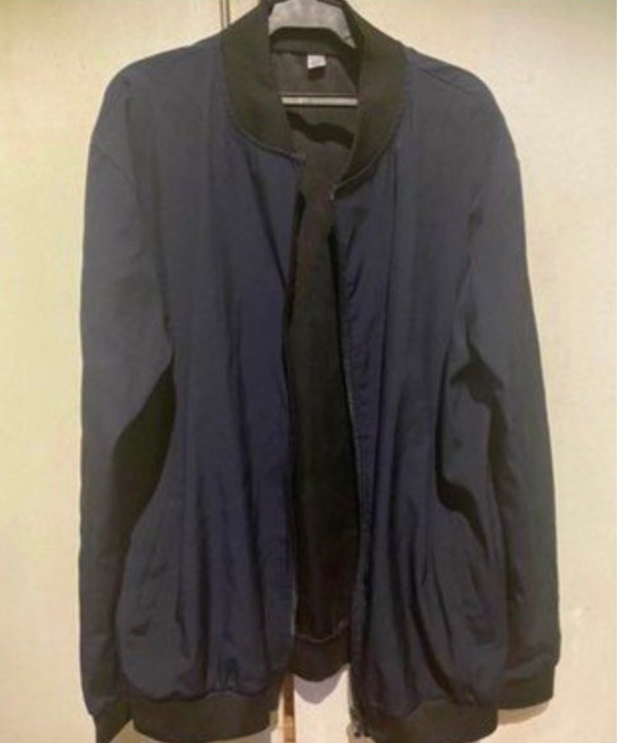 Unisex blue and black bomber jacket, Women's Fashion, Coats, Jackets ...