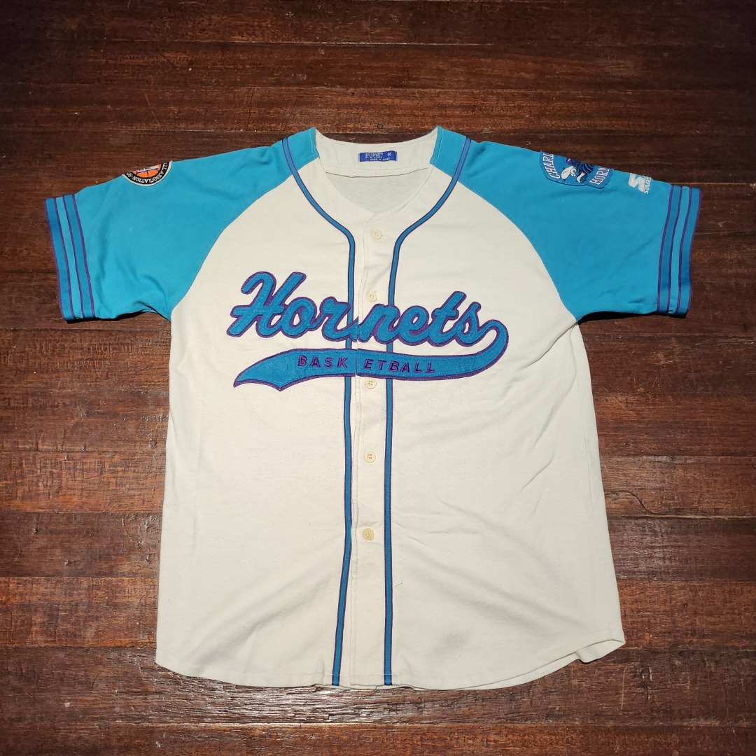 Vintage Charlotte Hornets Starter Script Baseball Jersey, Men's Fashion ...