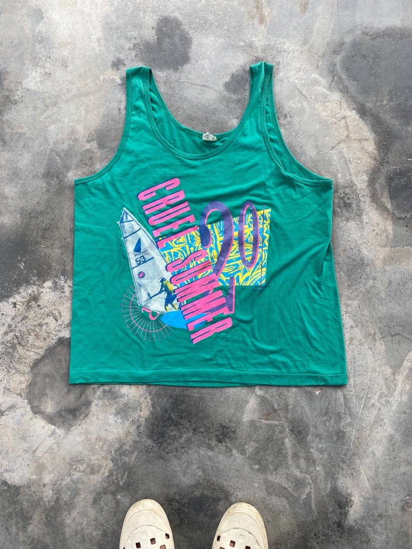 Vintage singlet, Women's Fashion, Tops, Sleeveless on Carousell