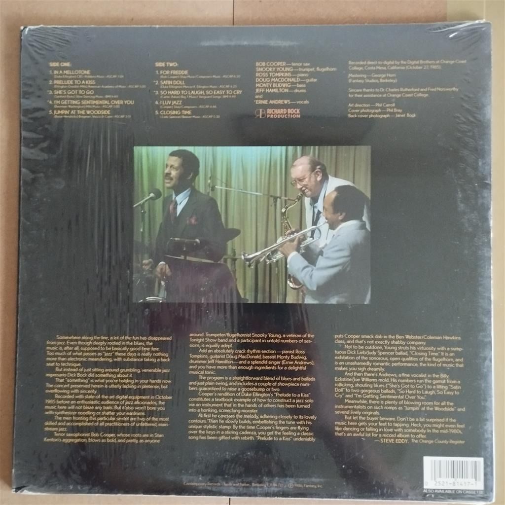 vinyl LP Bob Cooper And Snooky Young Sextet Featuring Ernie Andrews ...