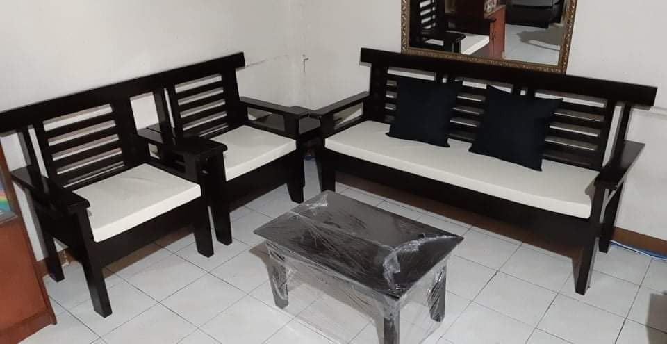 Wooden Sala Set with Uratex Foam Center Table and Side Table Direct ...
