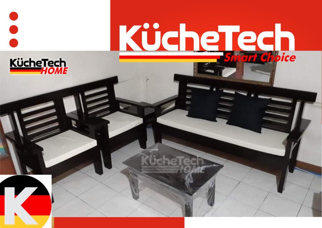 Wooden Sala Set with Uratex Foam Center Table and Side Table Direct ...