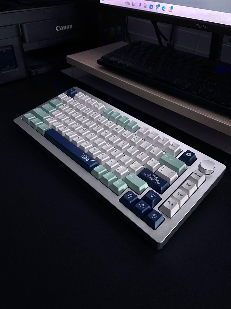75% Full Aluminium + Silver Back plated Custom Mechanical Keyboard (PBT ...