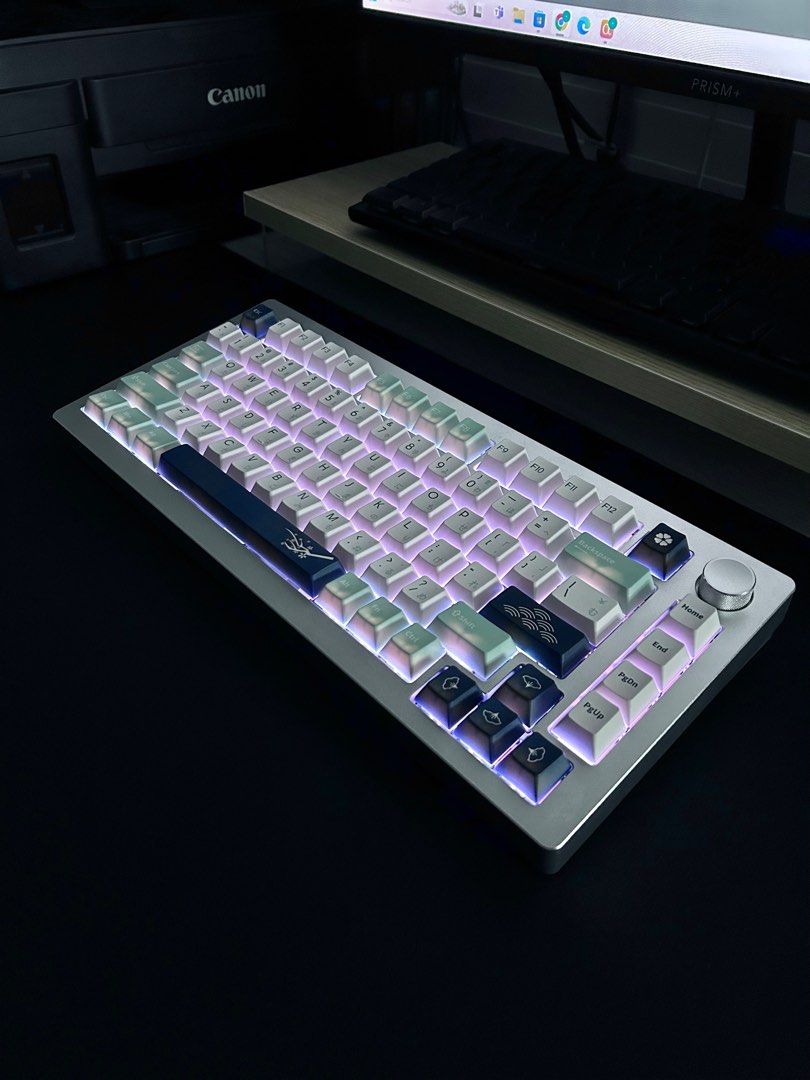 75% Full Aluminium + Silver Back plated Custom Mechanical Keyboard (PBT ...
