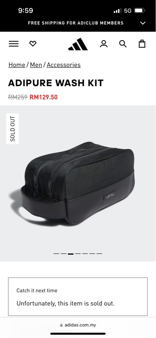 Adidas - Adipure Wash Kit, Men's Fashion, Bags, Belt bags, Clutches and ...