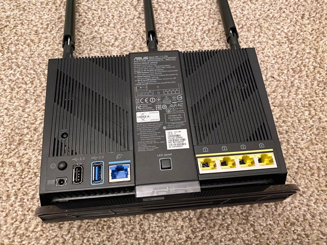 Asus Router RT-AC68U 雙頻電競無線路由器 齊件 有安裝說明書 已清潔 無塵 包LAN 線, 電腦＆科技, 電腦周邊及配件 ...