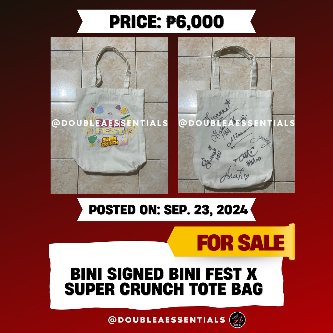BINI Signed BINI Fest x Super Crunch Tote Bag, Hobbies & Toys ...