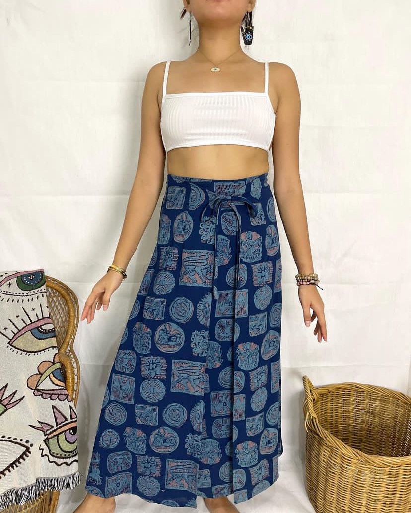 Boho wrap around maxi skirt, Women's Fashion, Bottoms, Skirts on Carousell