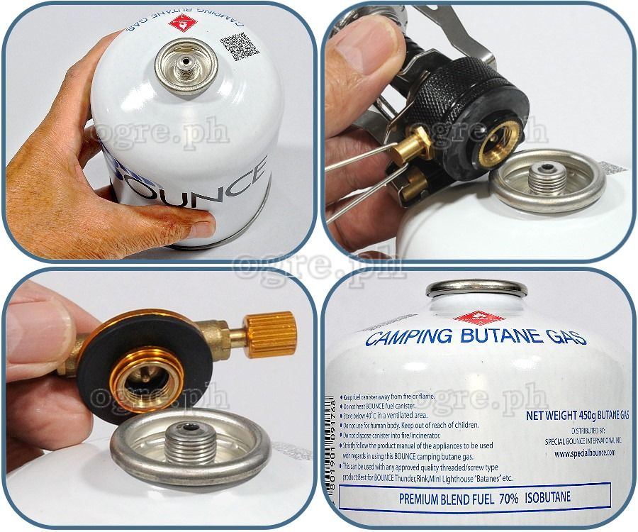 Bounce LG-450 Camping Butane Gas 450g Screw Type Canister, Sports ...