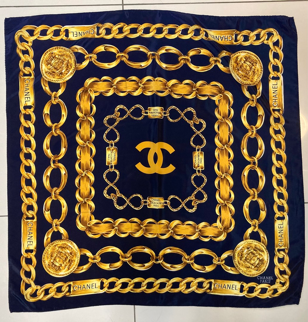 Chanel Gold Chain Silk Scarf, Women's Fashion, Watches & Accessories ...