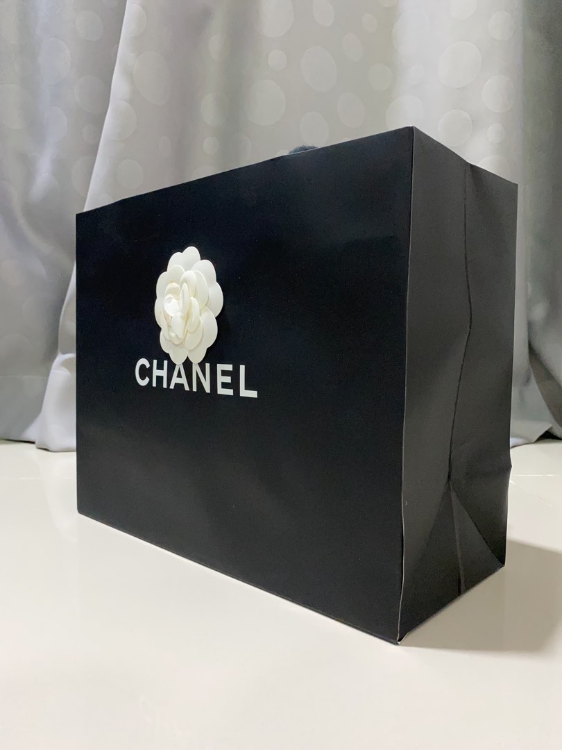 Chanel Paper Bag + Camelia, Luxury, Accessories on Carousell