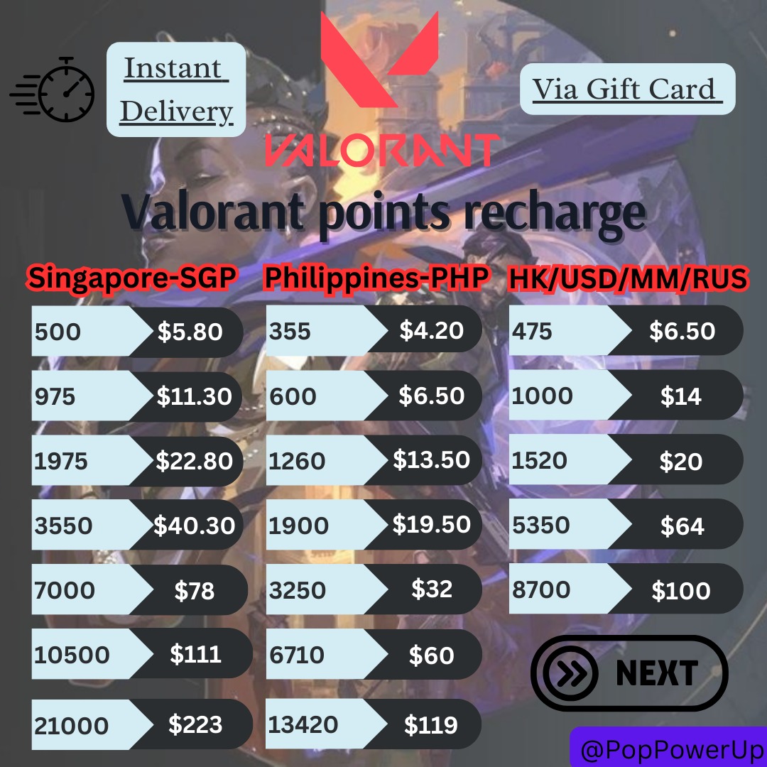 [ ️CHEAPEST ️] INSTANT VALORANT TOPUP | VALORANT POINTS | VALORANT ...