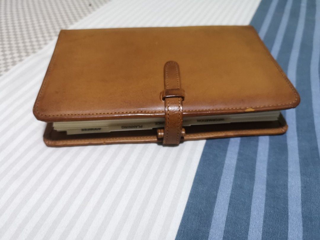 Coach Tan Leather Day Planner Diary Organizer, Men's Fashion, Bags ...